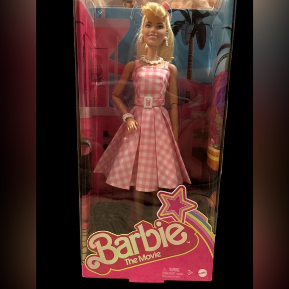 Mattel | Toys | Barbie The Movie Margo Robbie Pink Checkered Dress ...